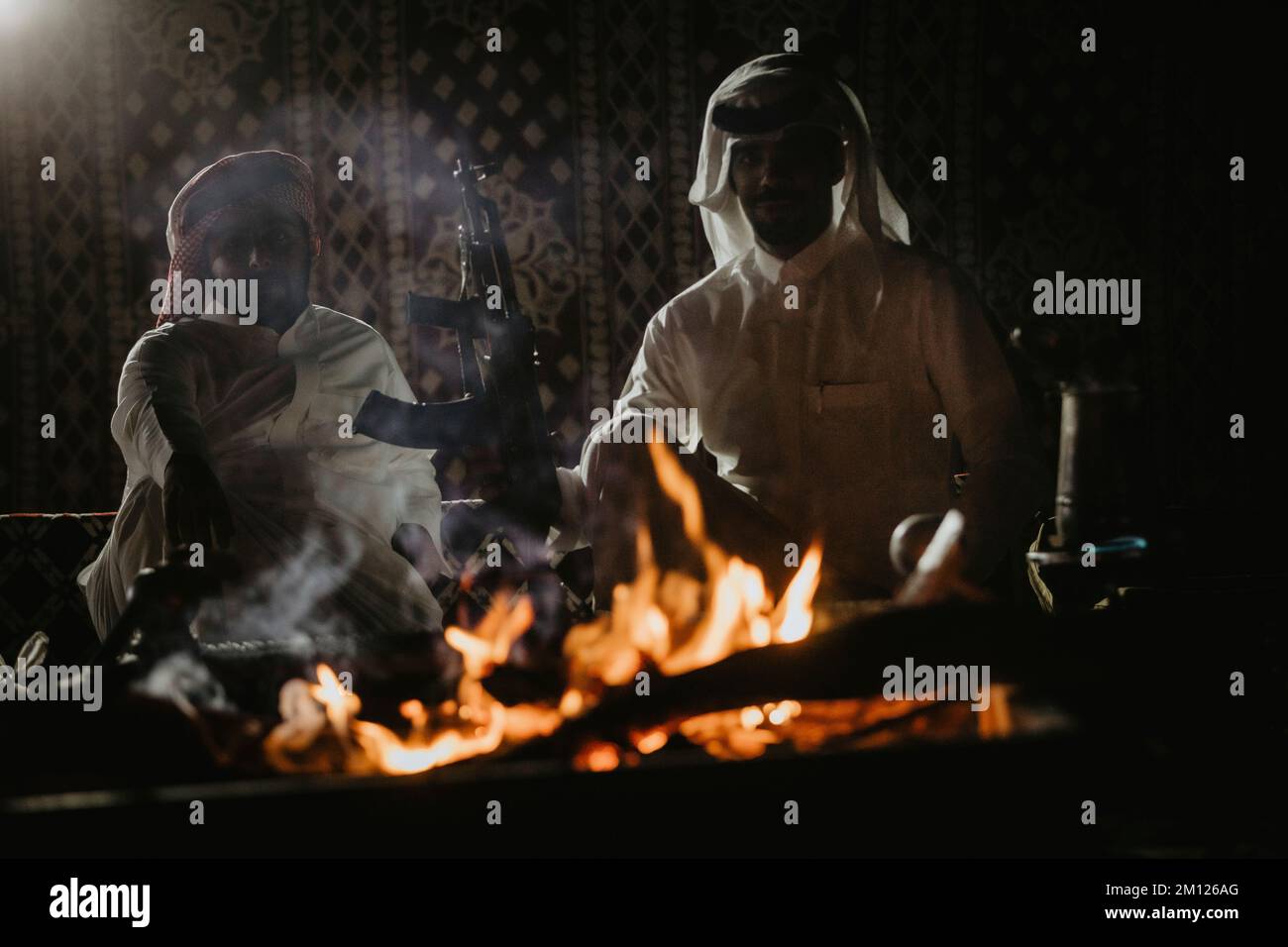 Saudi Arabia, Najran province, Najran, Bedouin, campfire Stock Photo ...