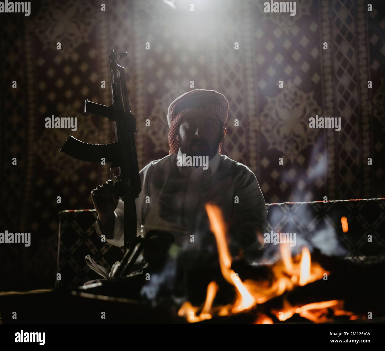 Saudi Arabia, Najran province, Najran, Bedouin, campfire Stock Photo ...