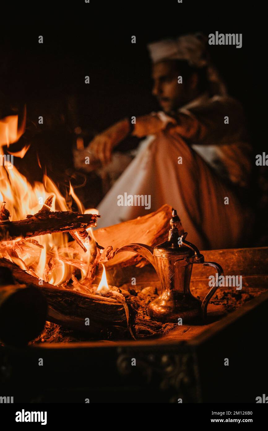 Saudi Arabia, Najran province, Najran, Bedouin, campfire Stock Photo ...