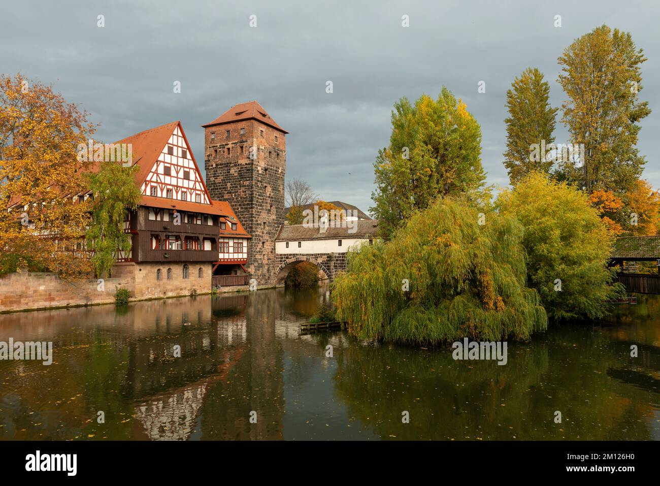Nuremberg, city center, Franconia, Maxbrücke Stock Photo - Alamy