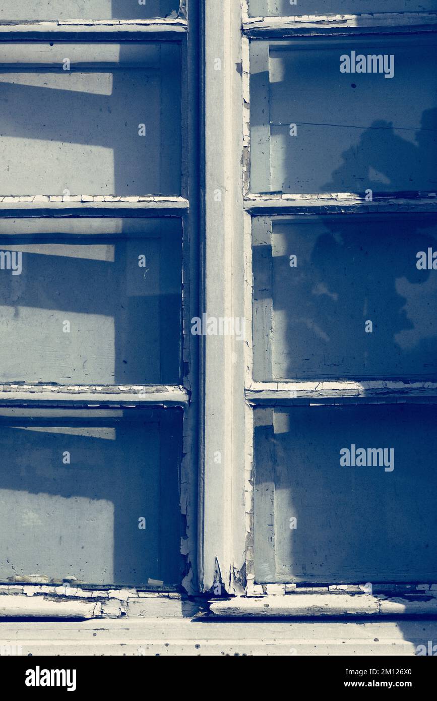 Close-up of a derelict muntin window Stock Photo - Alamy