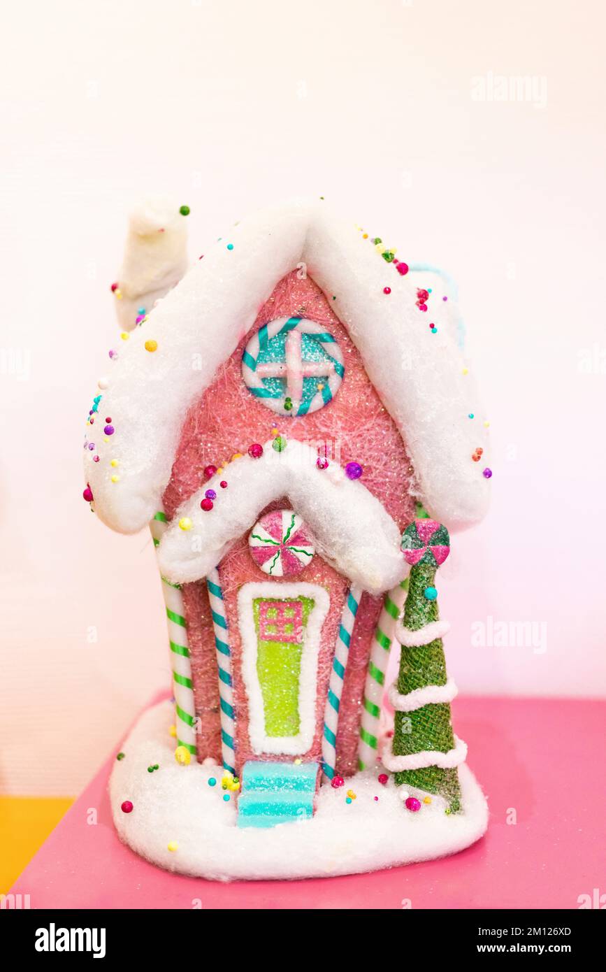 Christmas gingerbread house in flashy colors Stock Photo - Alamy