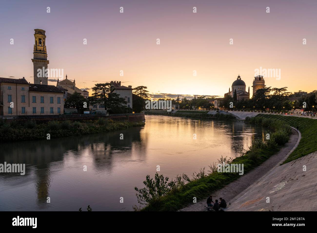 Old town with Ponte Pietra, Verona, Italy Stock Photo - Alamy