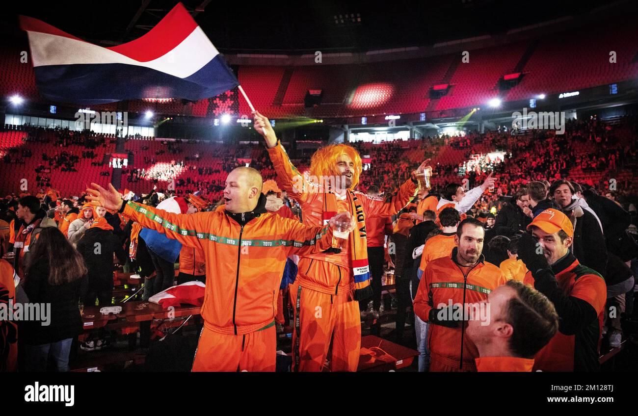 AMSTERDAM - Orange fans in the House of Orange in the Johan Cruijff ...