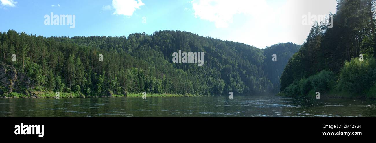 Geography, potamology. Middle Siberia (south part). Panorama of ...