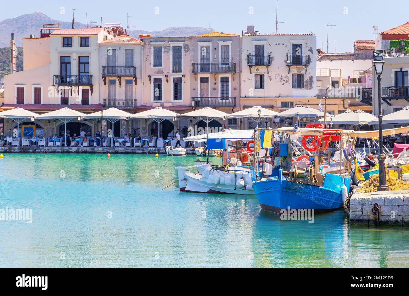 Venetian harbour, Rethymno, Crete, Greek Islands, Greece Stock Photo ...