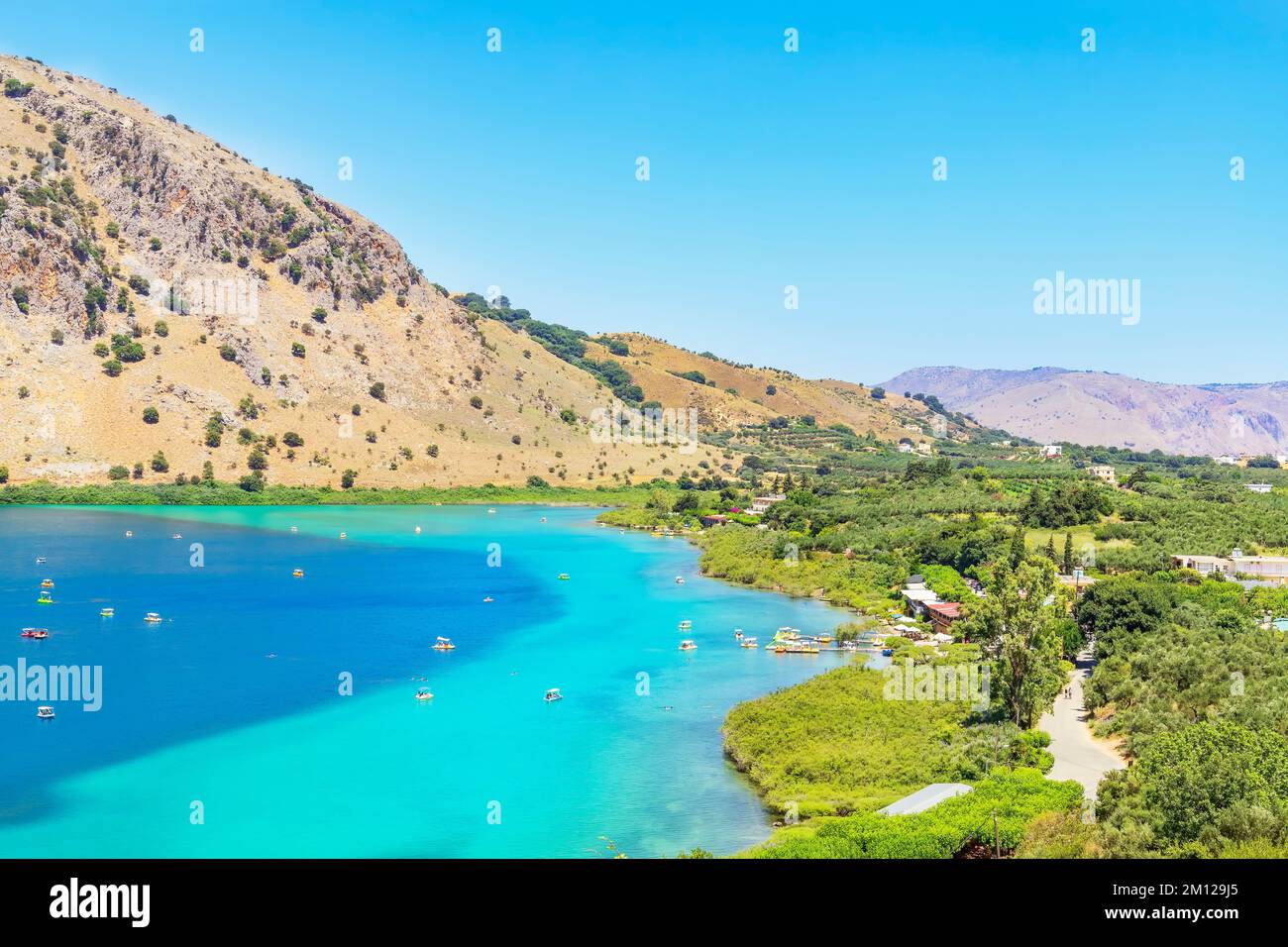 Lake Kournas, Georgioupolis, Chania, Crete, Greek Islands, Greece Stock ...