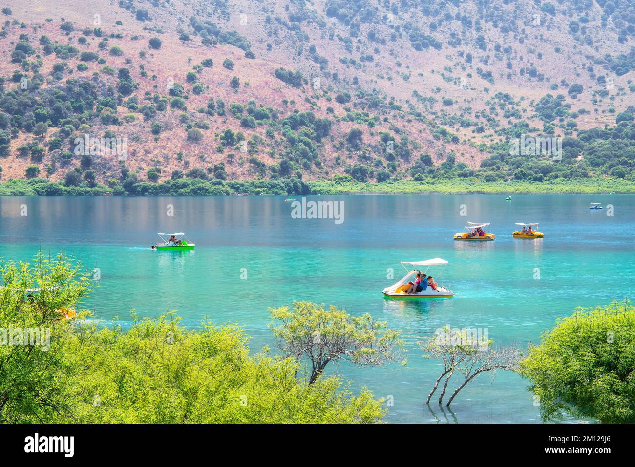 Lake Kournas, Georgioupolis, Chania, Crete, Greek Islands, Greece Stock ...