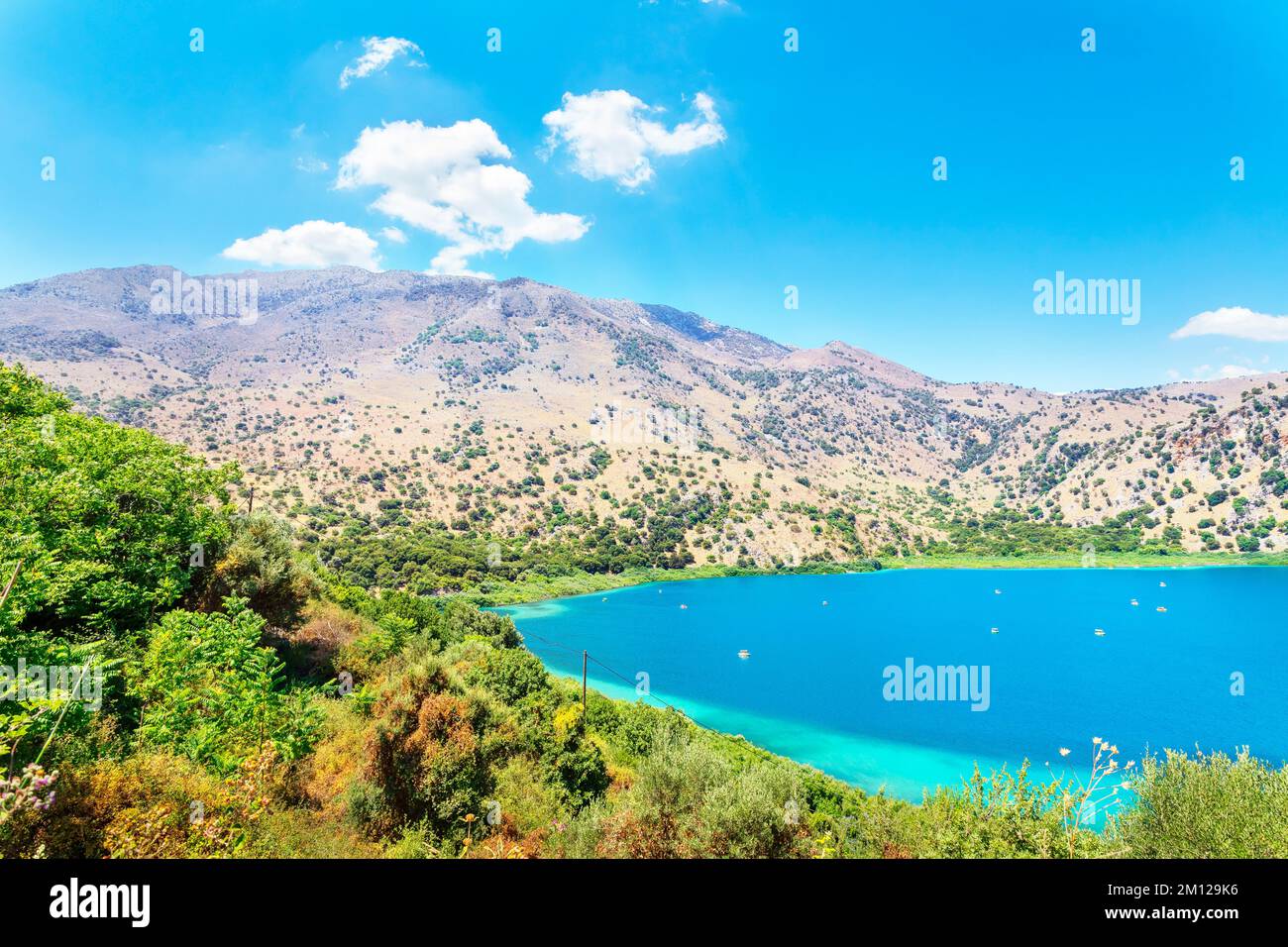 Lake Kournas, Georgioupolis, Chania, Crete, Greek Islands, Greece Stock ...