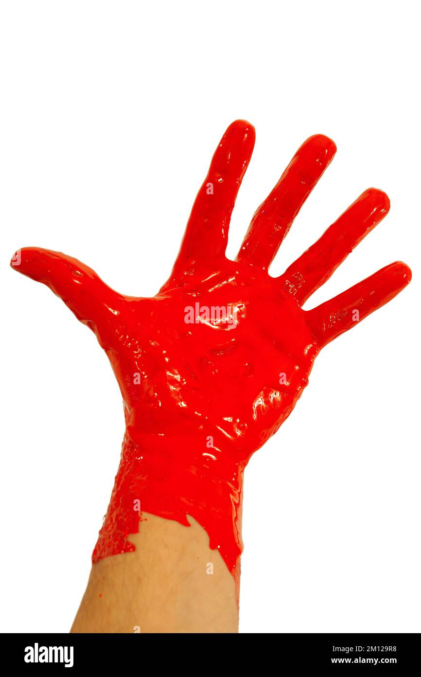 Blood covered fingers hi-res stock photography and images - Alamy