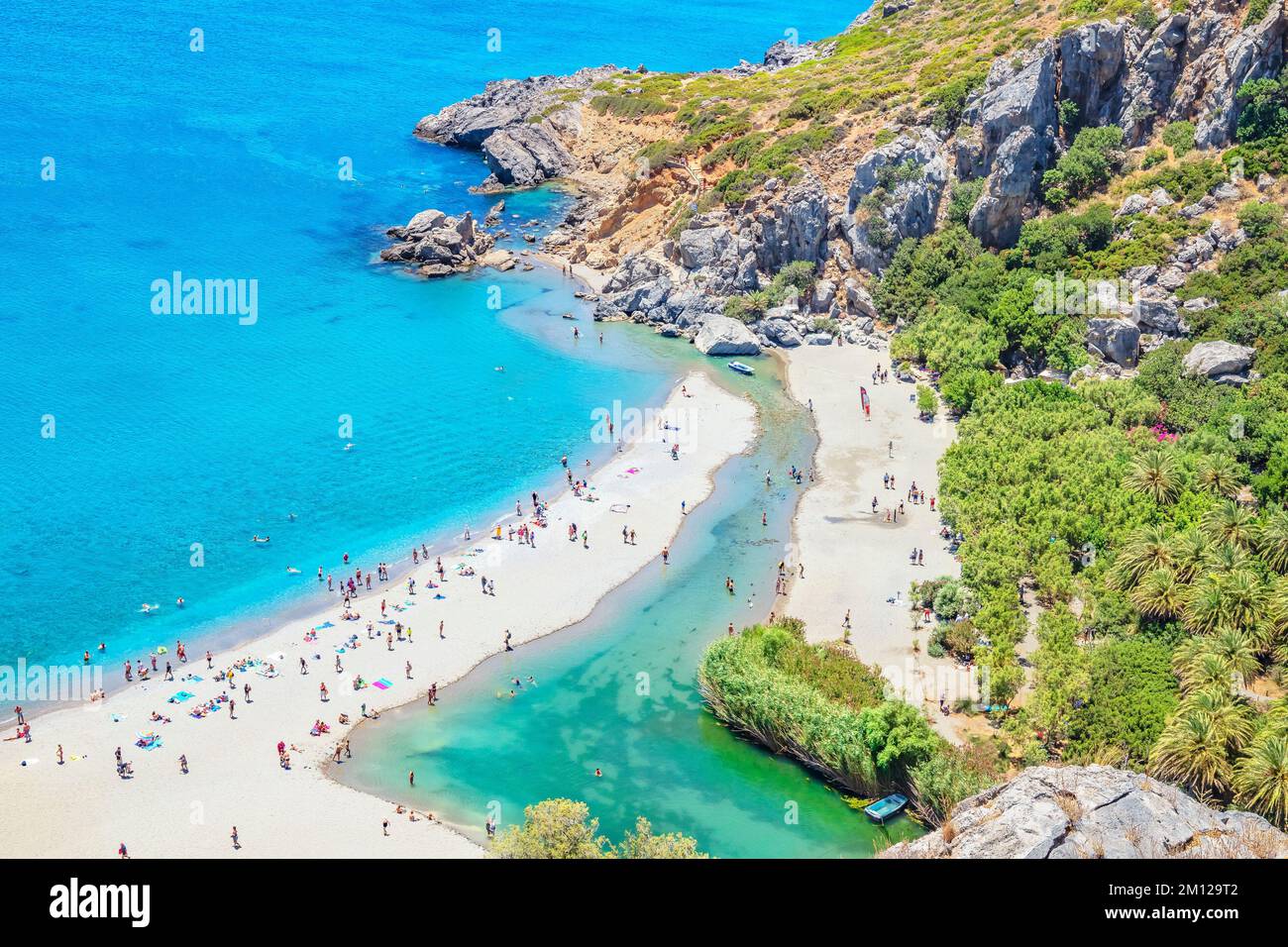 Preveli Beach Rethymno Crete Greek Islands Greece Stock Photo Alamy