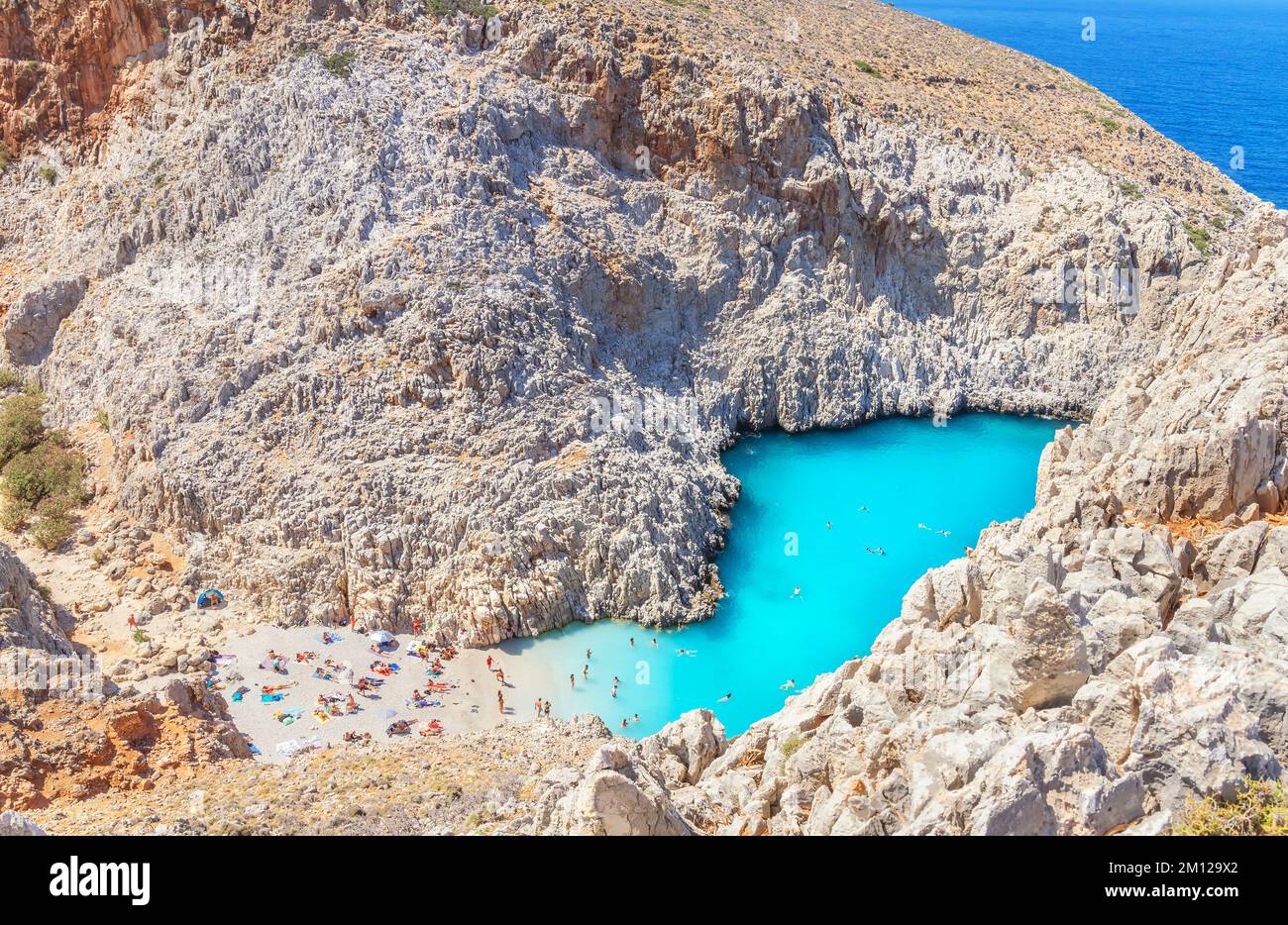 Seitan limania beach, Chania, Crete, Greek Islands, Greece Stock Photo ...