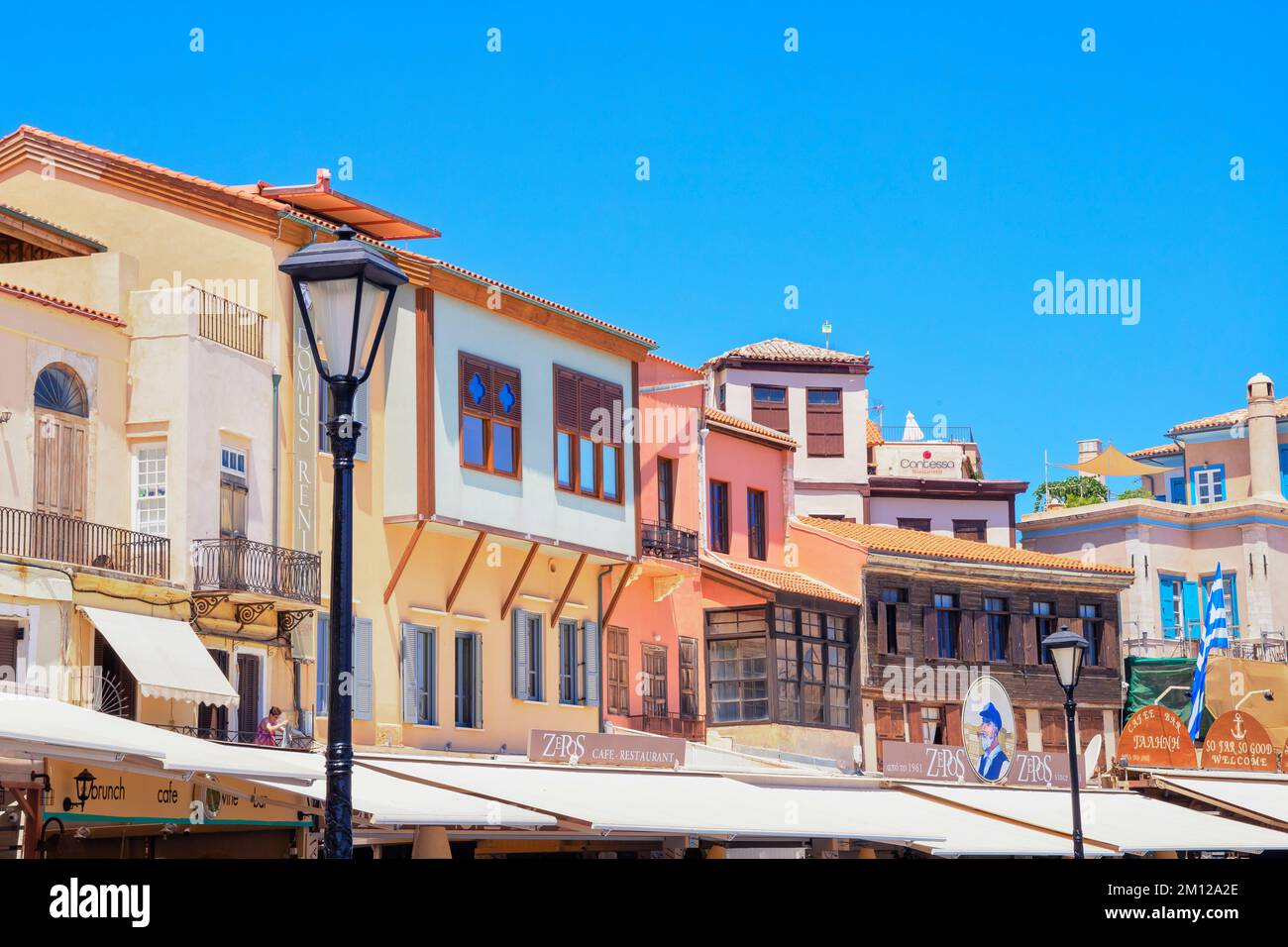 Venetian Harbour old buildings, Chania, Crete, Greek Islands, Greece ...