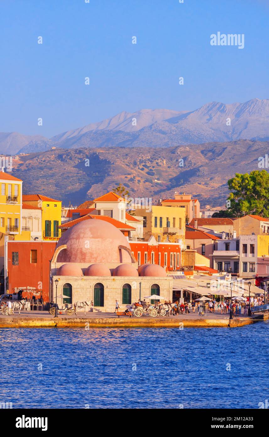 The Venetian Harbour, Chania, Crete, Greek Islands, Greece Stock Photo ...