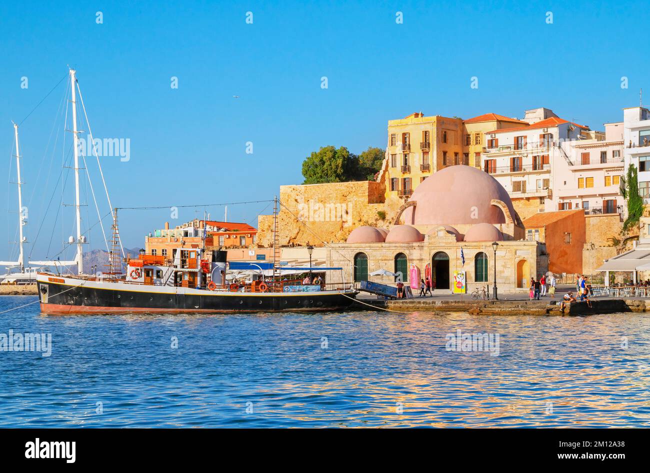 The Venetian Harbour, Chania, Crete, Greek Islands, Greece Stock Photo ...