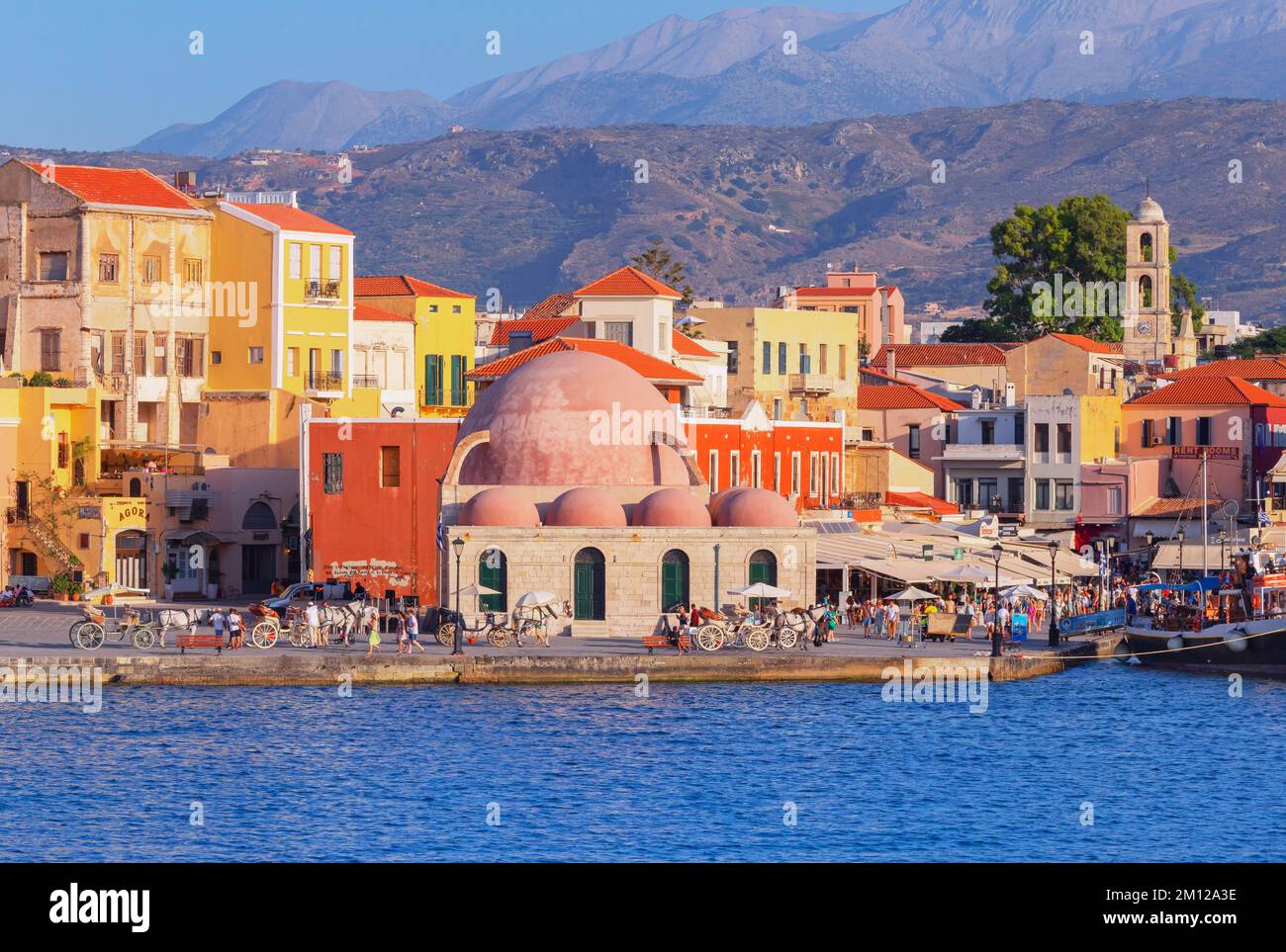 The Venetian Harbour, Chania, Crete, Greek Islands, Greece Stock Photo ...