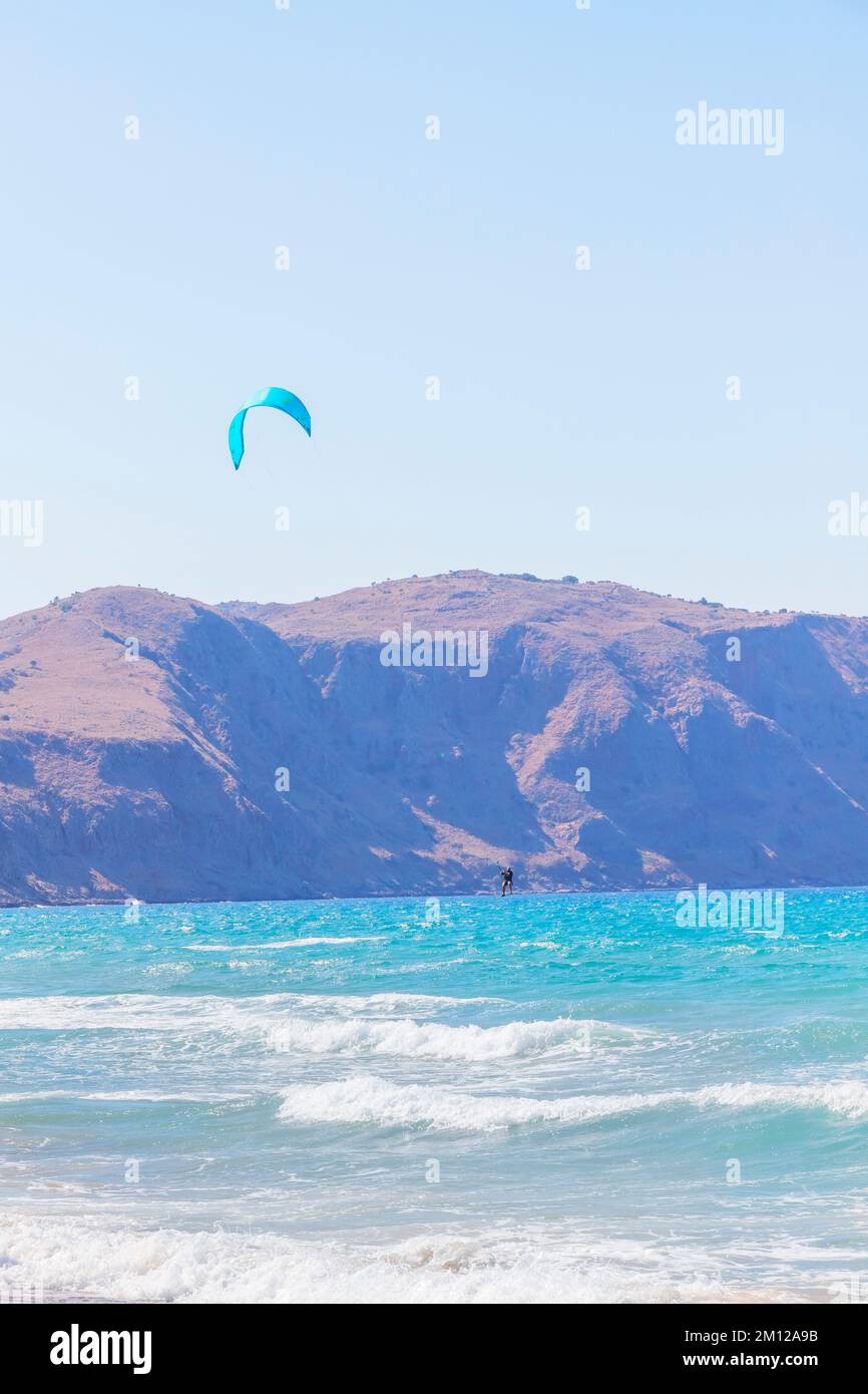 Kitesurfing, Episkopi beach, Rethymno, Crete, Greek Islands, Greece ...