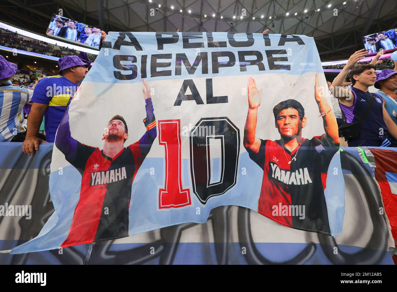 Lusail, Qatar. 09th Dec, 2022. Argentine banner during the FIFA World ...