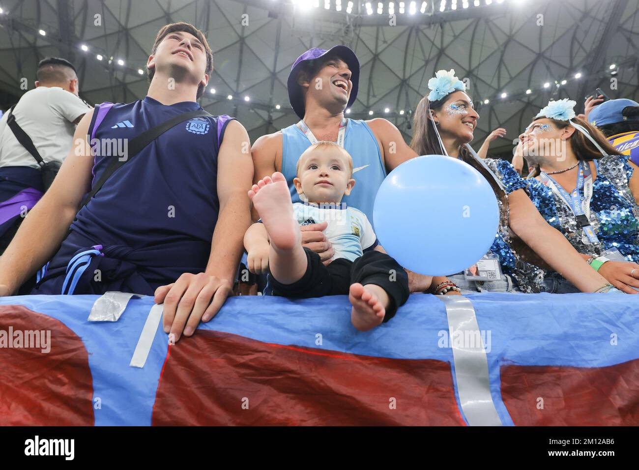 Lusail, Qatar. 09th Dec, 2022. Argentine fans during the FIFA World Cup ...