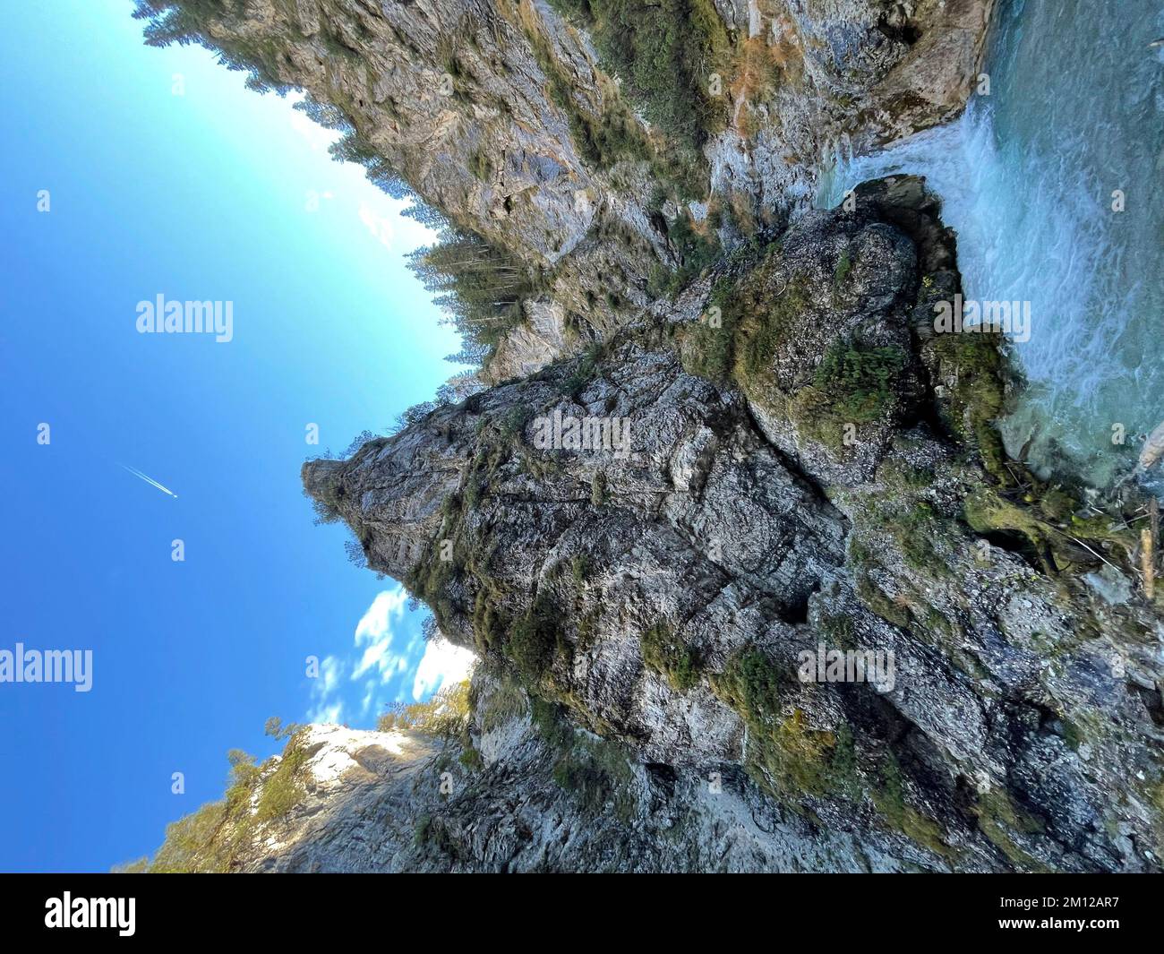 View into Gleirschklamm, nature, mountains, water, Scharnitz, Tyrol ...
