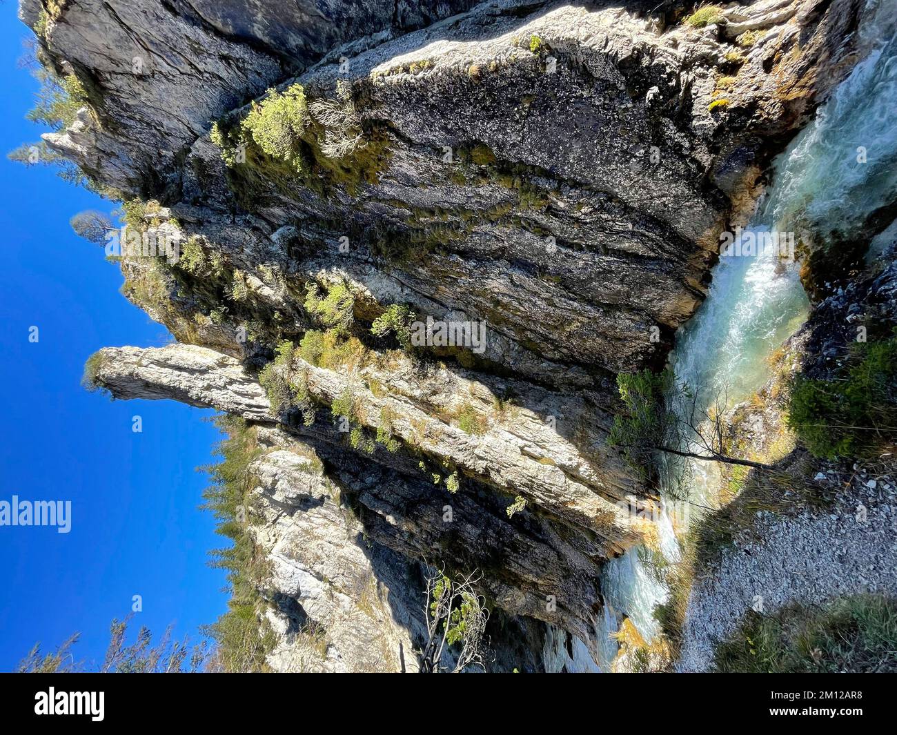 View into Gleirschklamm, nature, mountains, water, Scharnitz, Tyrol ...