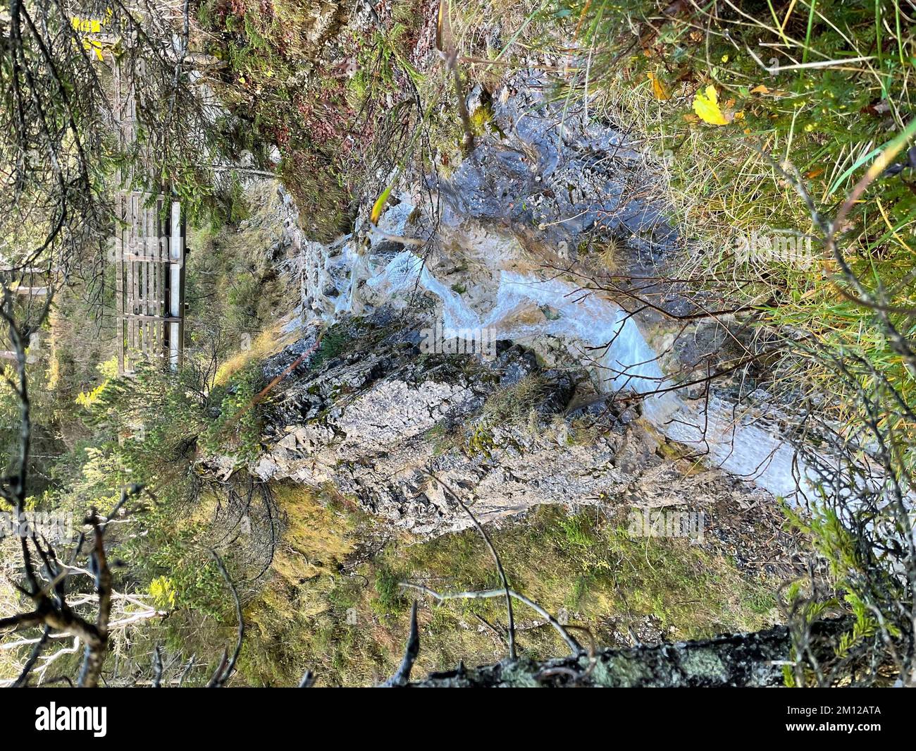 View into Gleirschklamm, nature, mountains, water, bridge, Scharnitz ...