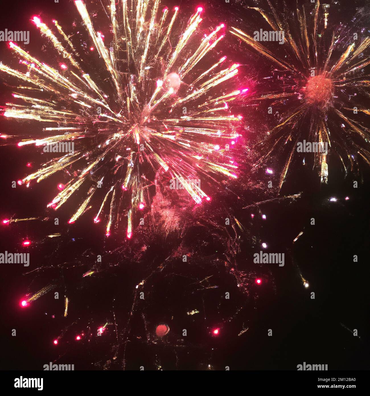 A view of fireworks in night sky Stock Photo - Alamy