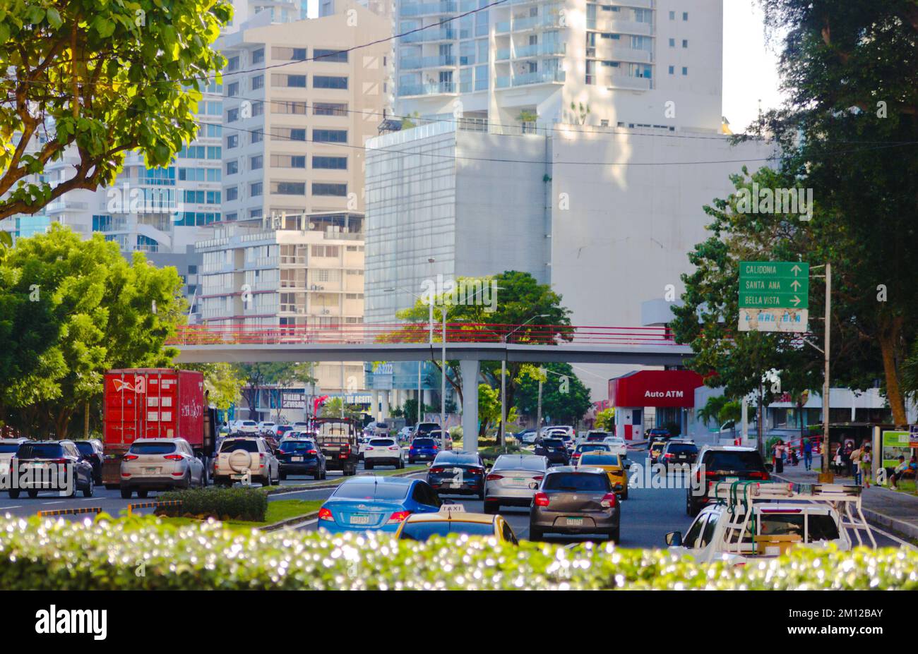 traffic jam on important street in panama city Stock Photo - Alamy
