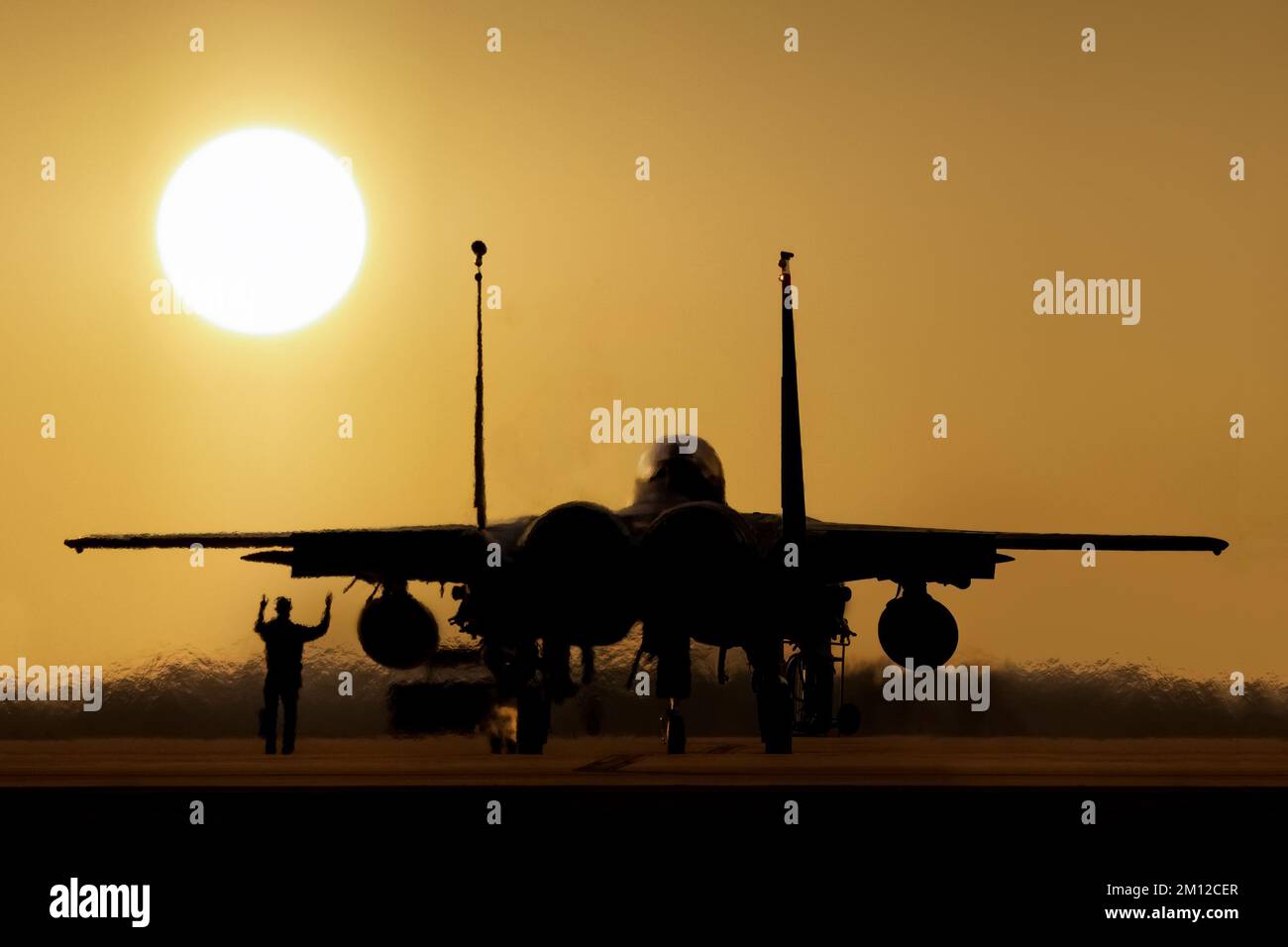 F-15 Eagle Modern Fighter Jet landing with dramatic angles returning ...