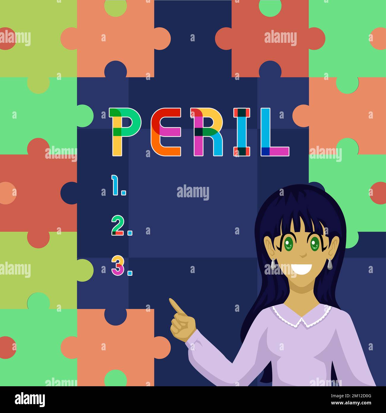 Text caption presenting Peril. Business approach indicates something ...