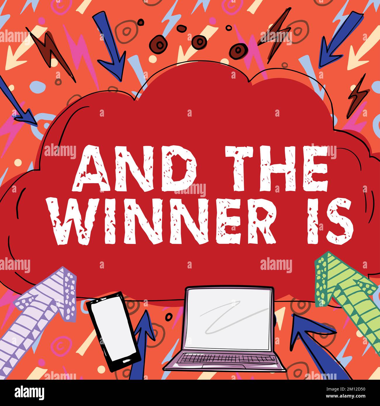 Text caption presenting And The Winner Is. Concept meaning written ...