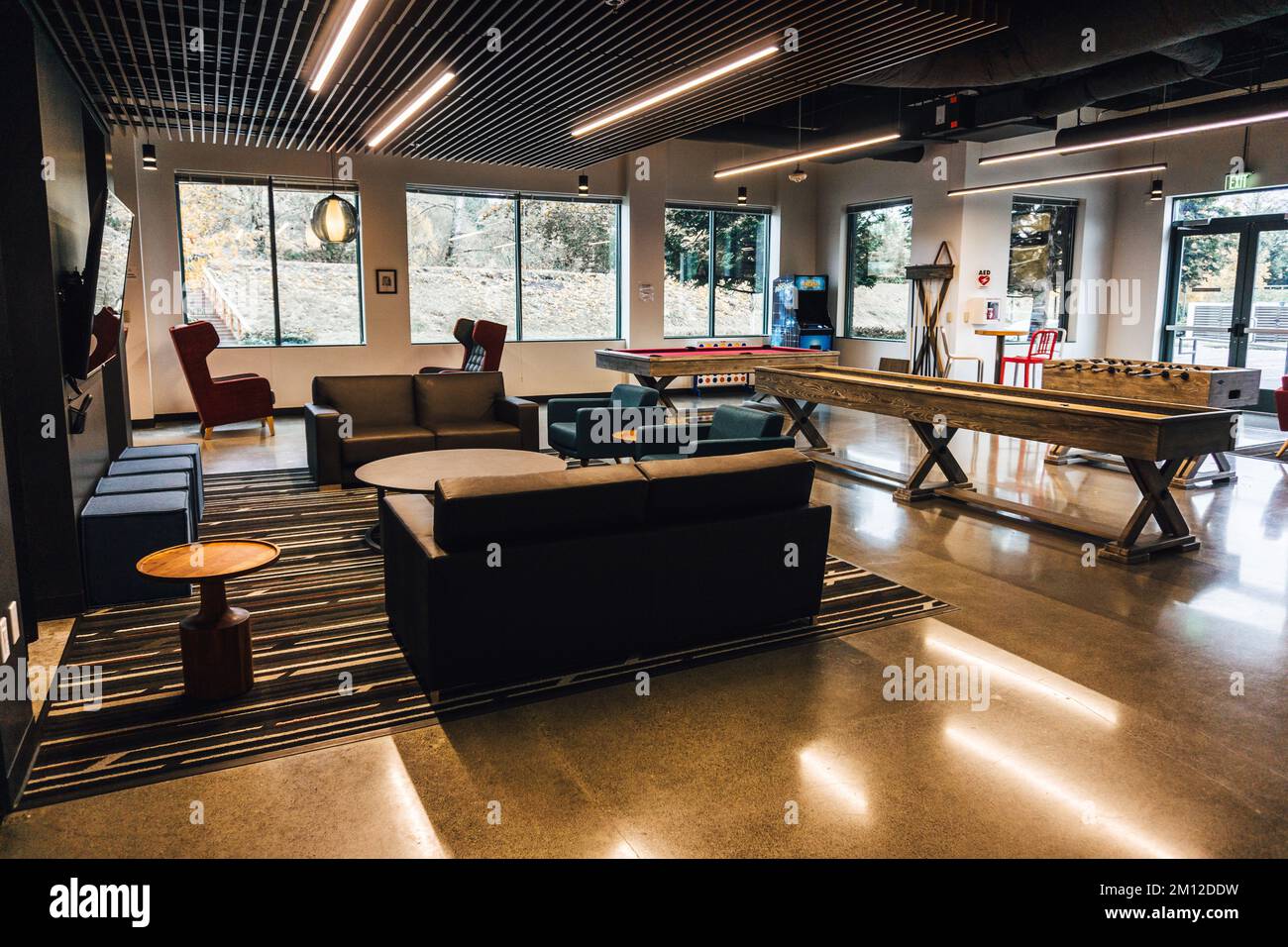An Empty Break Room with furniture Stock Photo - Alamy