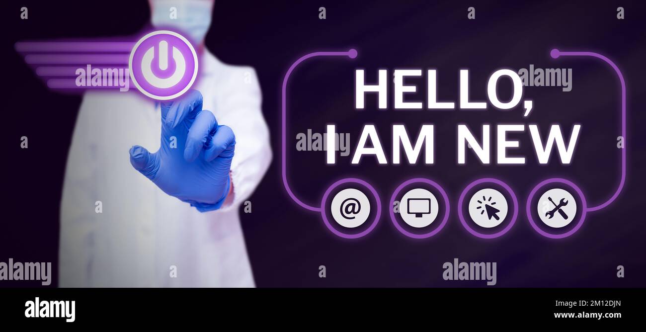 Handwriting text Hello, I Am New. Internet Concept introducing oneself ...