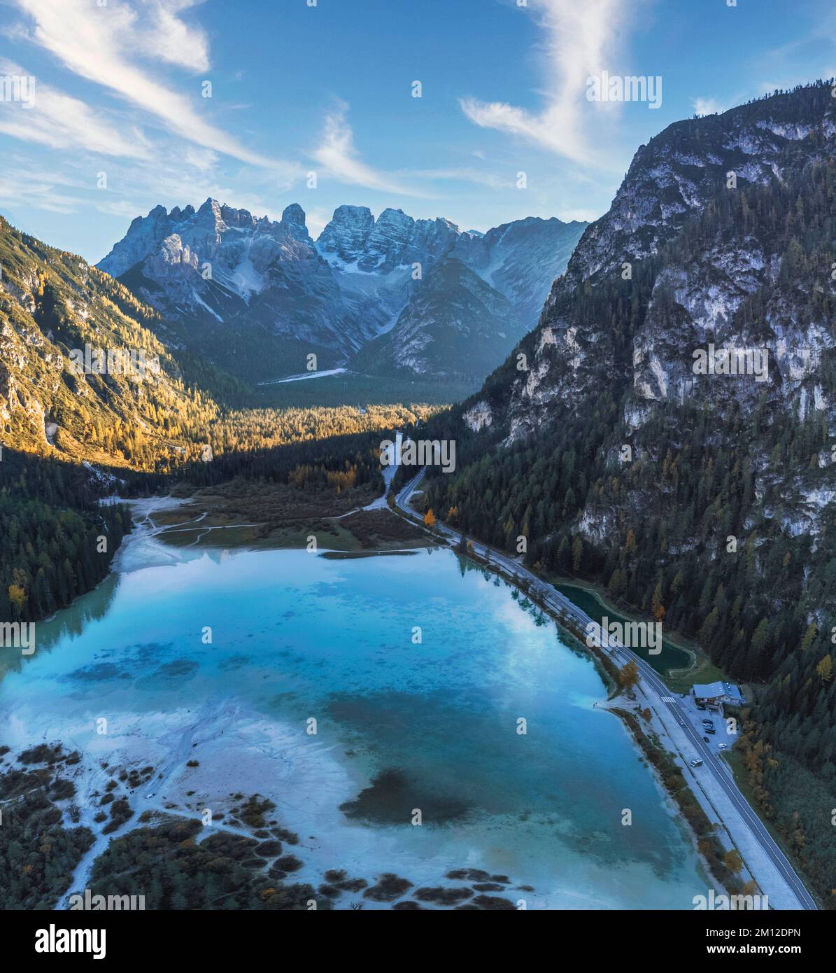Dobbiaco toblach landro lake durrensee with the road of alemagna hi-res ...