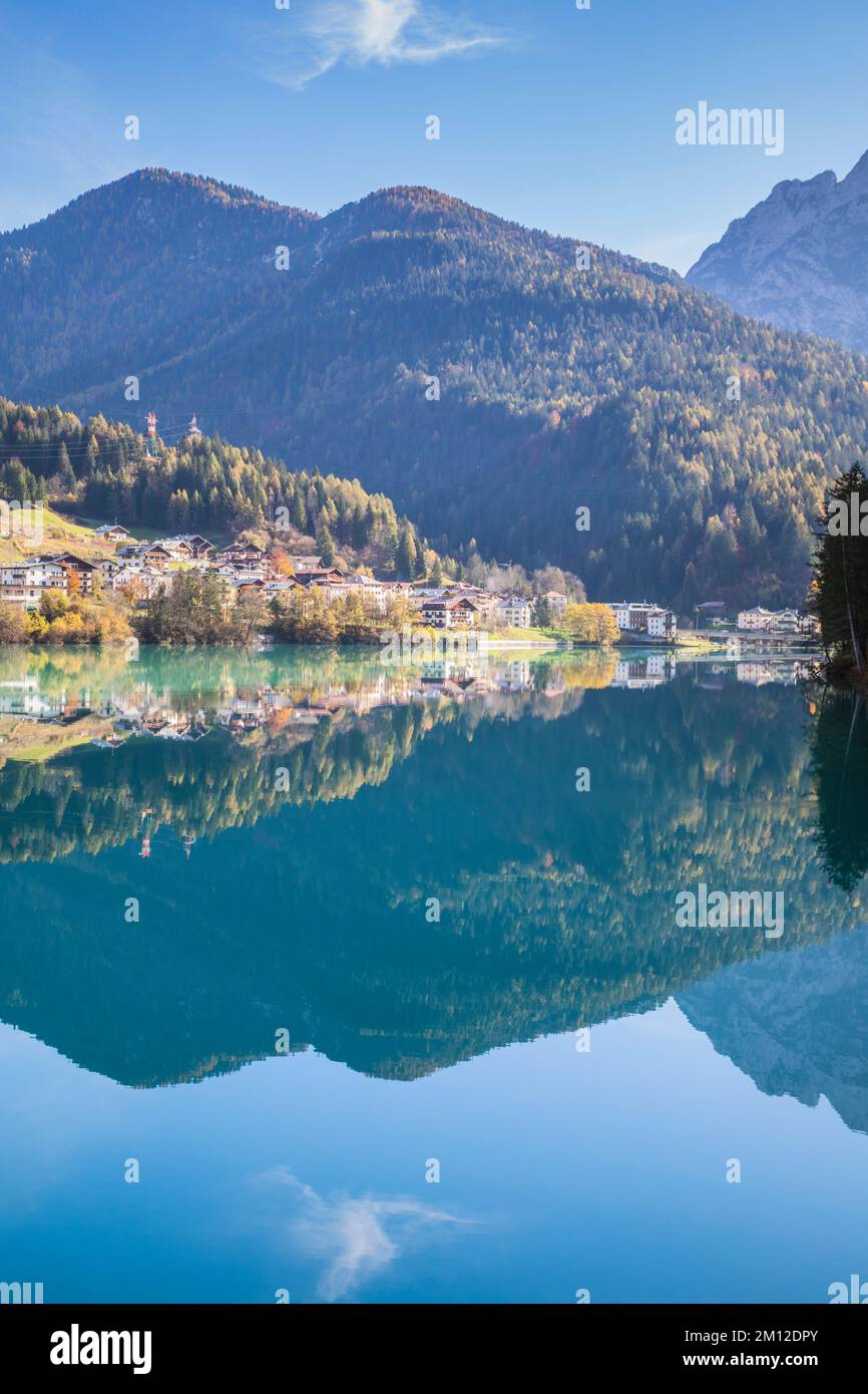 Italy, Veneto Belluno. Auronzo di Cadore on the Santa Caterina lake ...