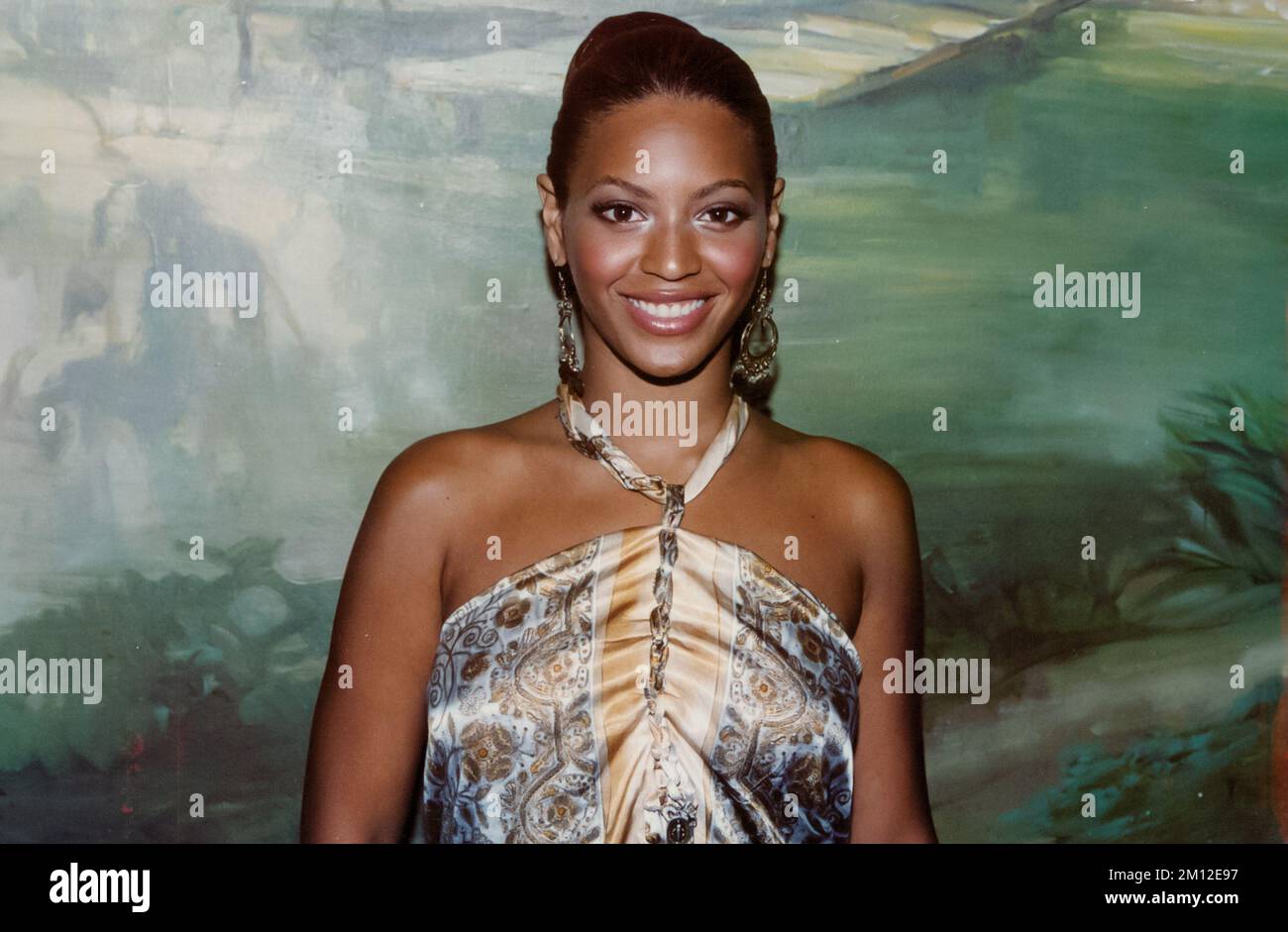 Retro celebrity portraits - Beyonce, at a press conference event, circa ...