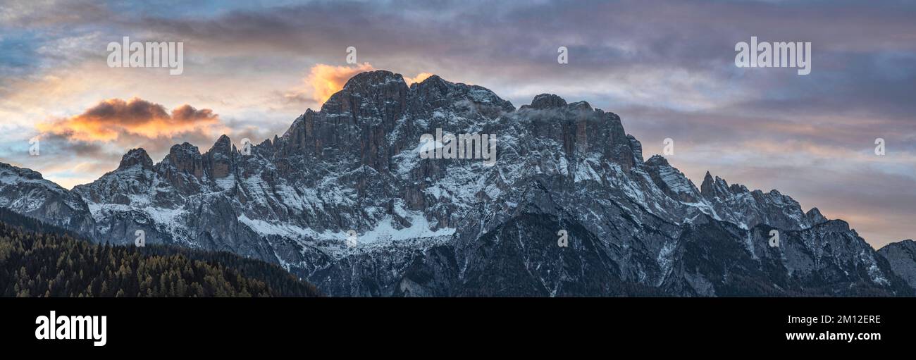 Italy, Veneto, Belluno, Dolomites. Civetta mountain, the north west ...