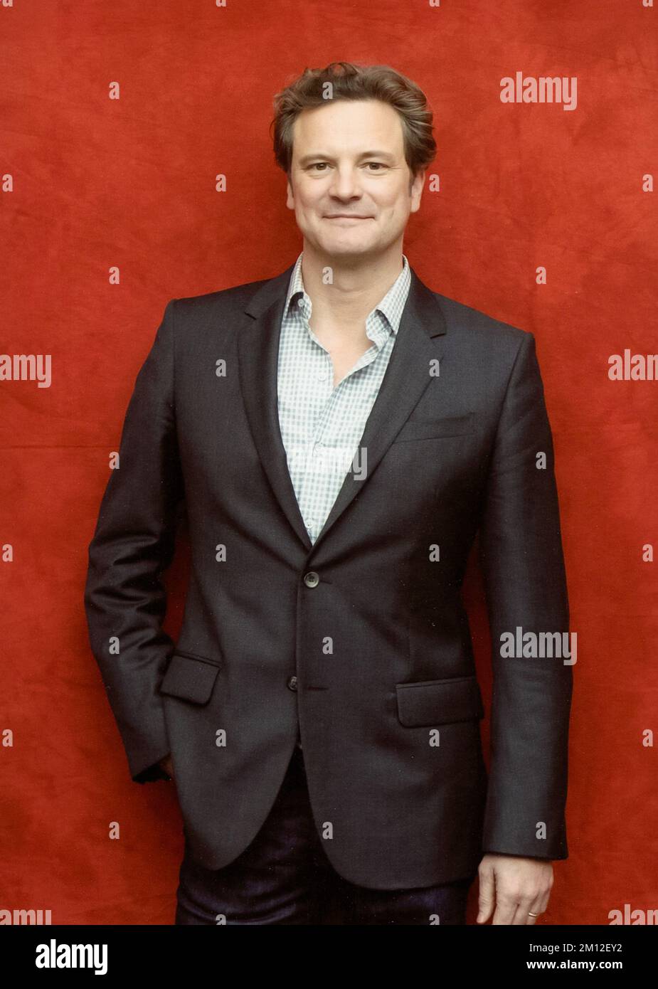 Retro celebrity portraits - Colin Firth, at a press conference event ...