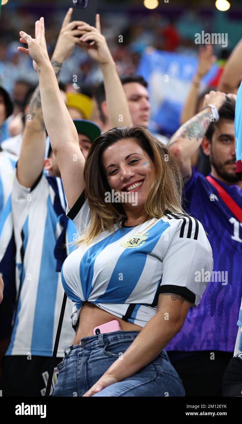Doha, Qatar, 9th December 2022. Argentina fans during the FIFA World ...