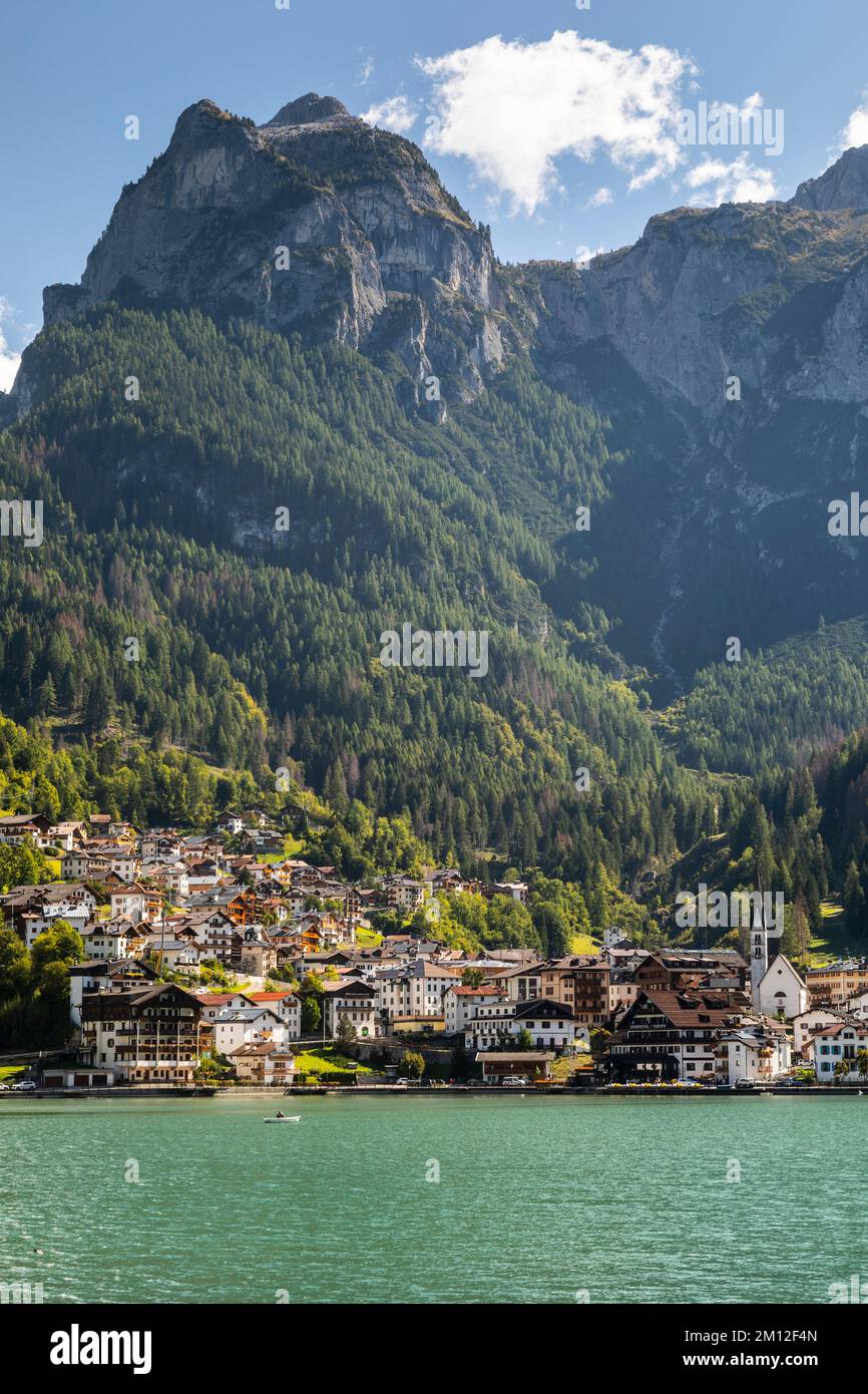 Europe, Italy, Alps, Dolomites, Mountains, Lago di Alleghe Stock Photo ...