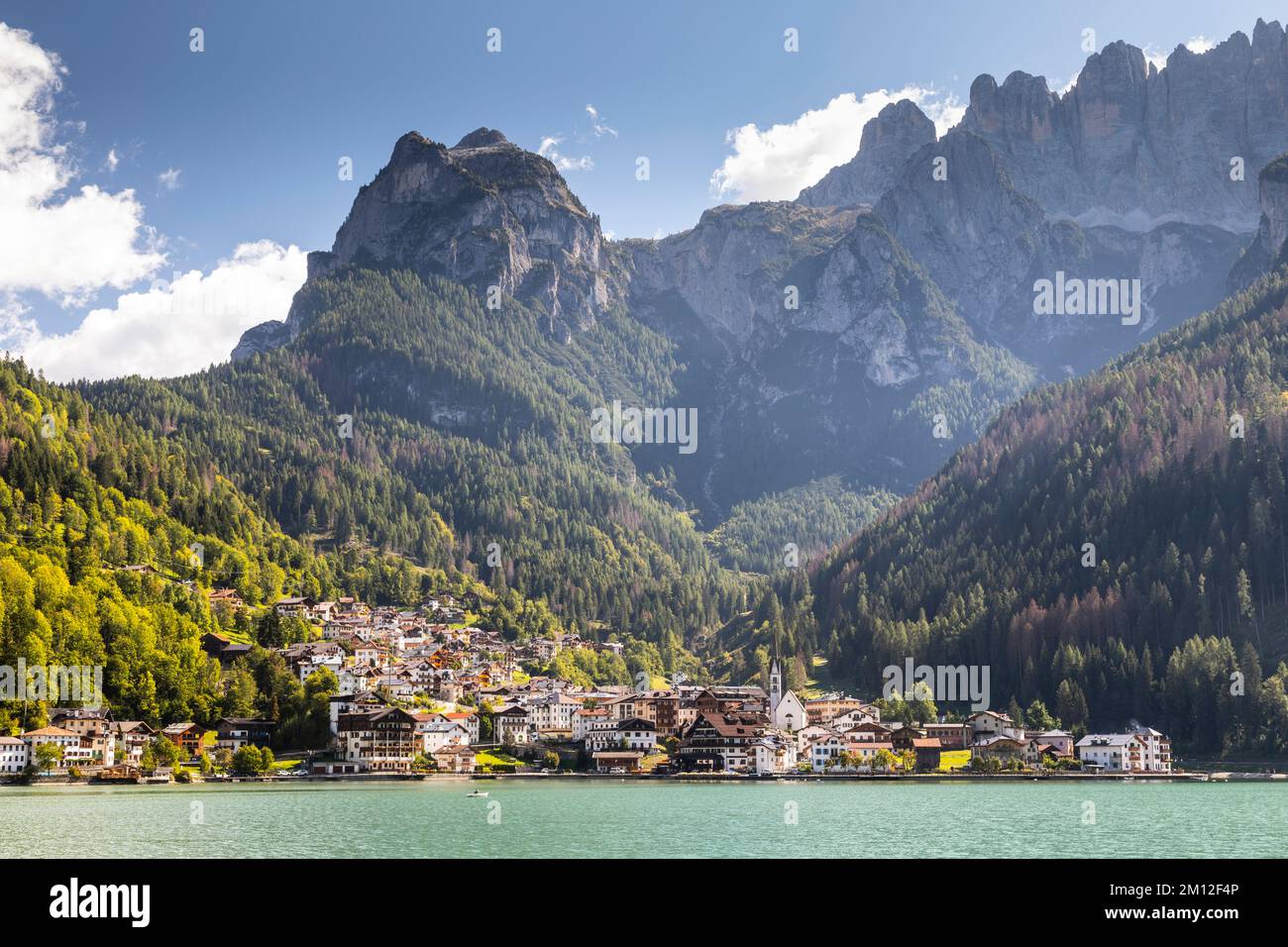 Europe, Italy, Alps, Dolomites, Mountains, Lago di Alleghe Stock Photo ...