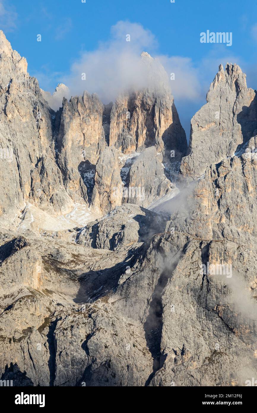 Europe, Italy, Alps, Dolomites, Pale di San Martino, view from Passo ...