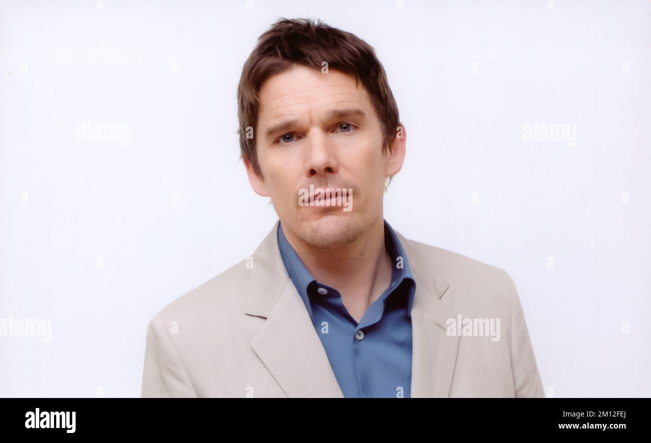 Retro celebrity portraits - Ethan Hawke, at a press conference event ...