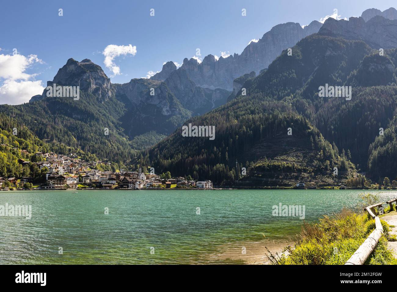 Europe, Italy, Alps, Dolomites, Mountains, Lago di Alleghe Stock Photo ...