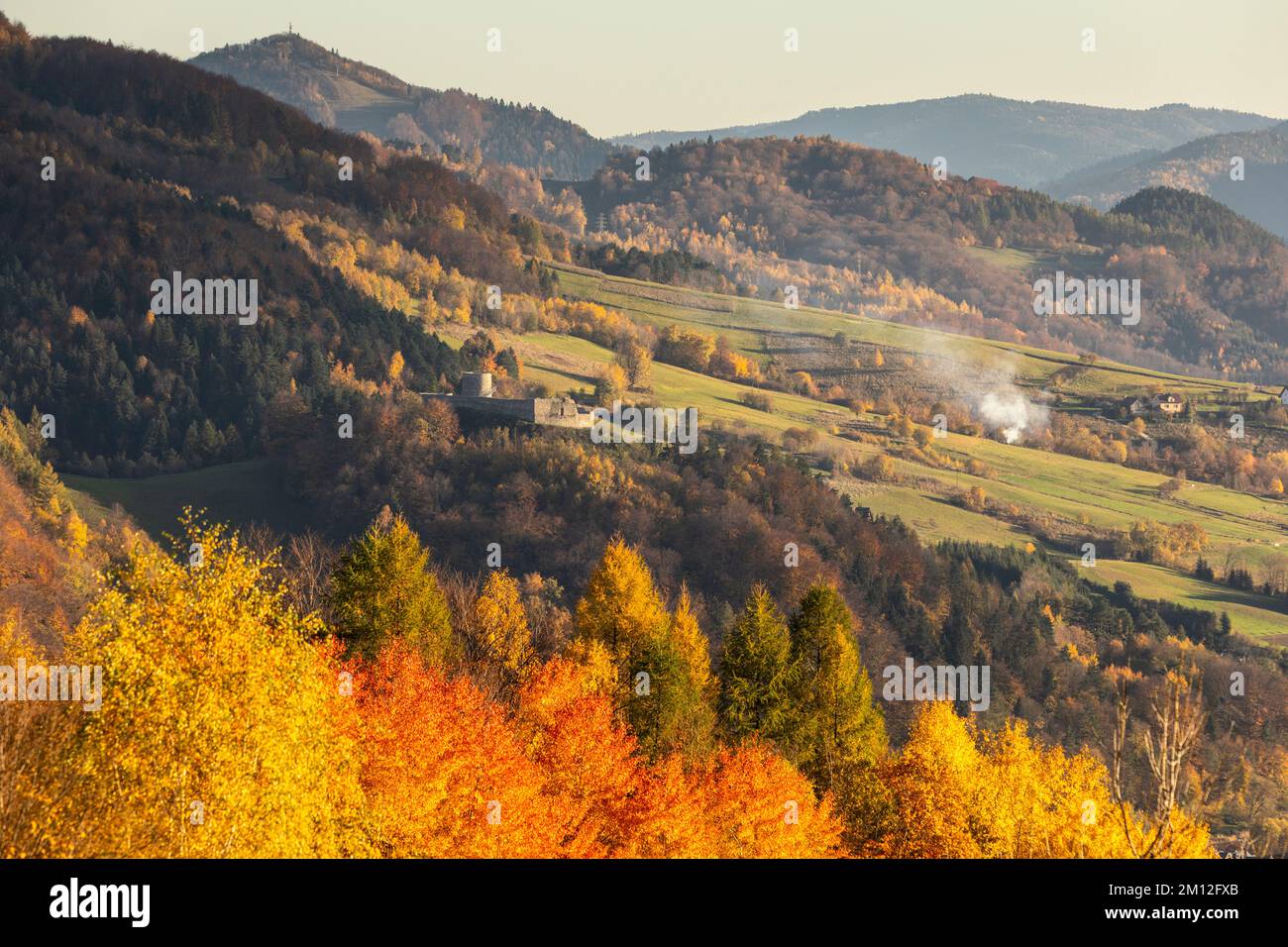 Europe, Poland, Lesser Poland, View point in Wola Krogulecka Stock ...