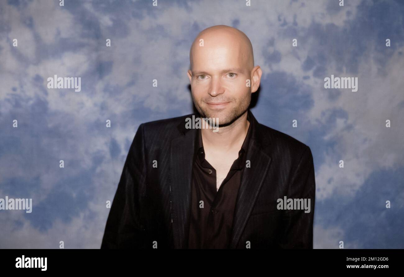 Retro celebrity portraits - Mark Foster, at a press conference event ...
