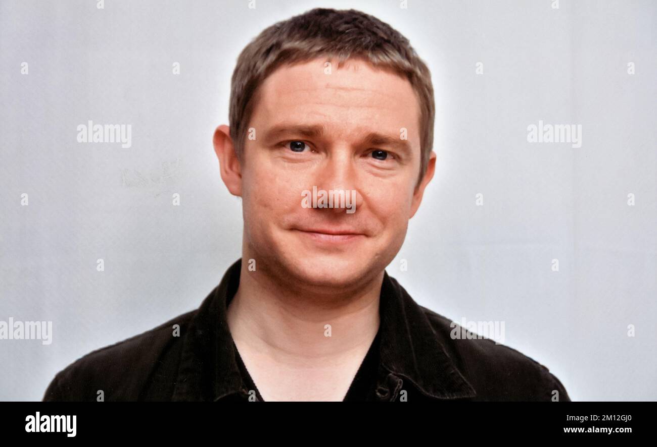 Retro celebrity portraits - Martin Freeman, at a press conference event ...