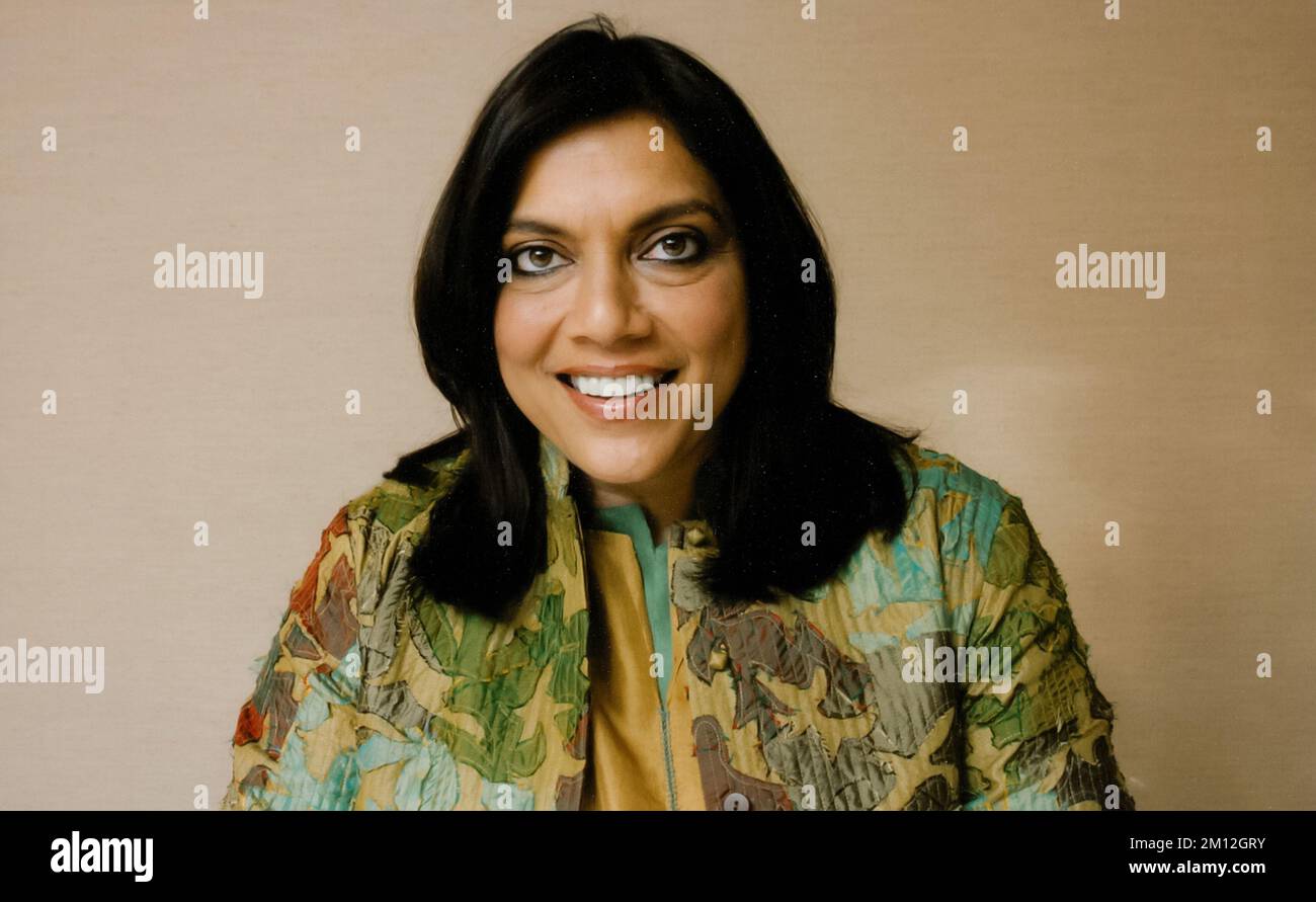 Retro celebrity portraits - Mira Nair, at a press conference event ...