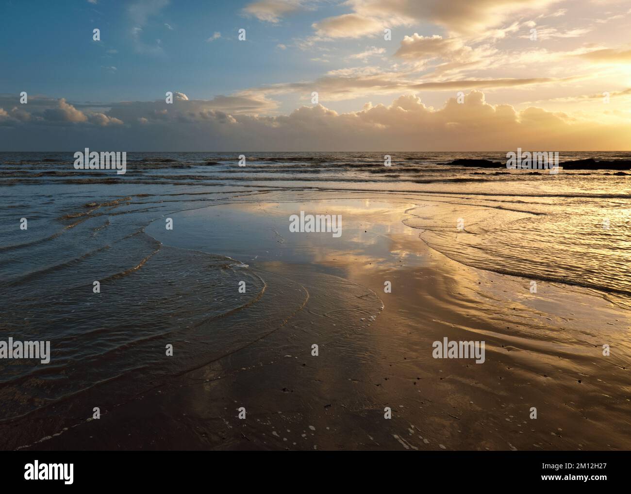 Sunset - St Leonards On Sea beach. UK Stock Photo - Alamy