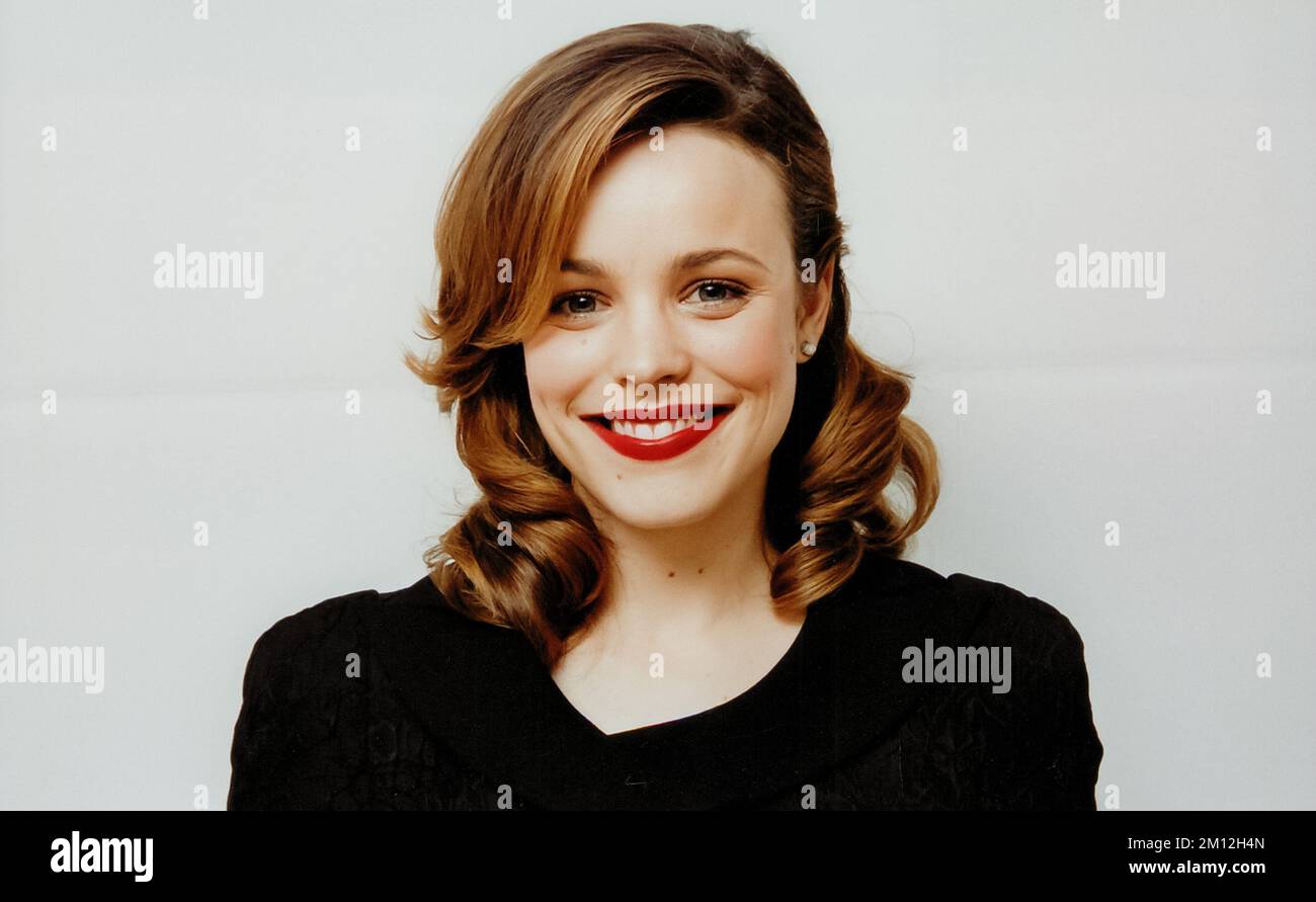 Retro celebrity portraits - Rachel McAdams, at a press conference event ...